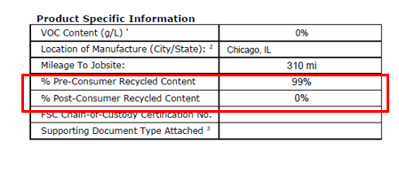 Material Submittals LEED